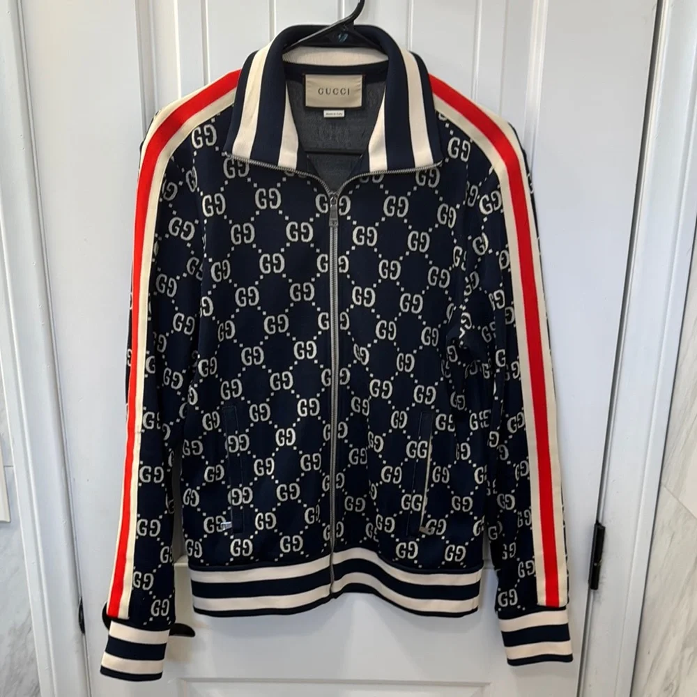 Gucci | Jackets & Coats | Gucci Monogram Jacquard Track Jacket | Poshmark